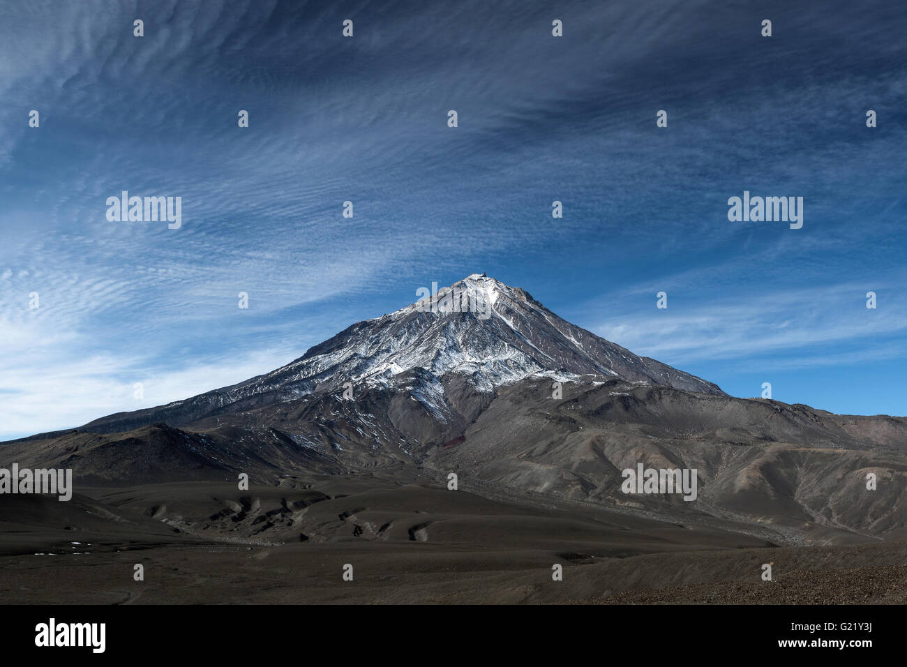 Mountain landscape: view on active Koryak Volcano (Koryaksky Volcano ...