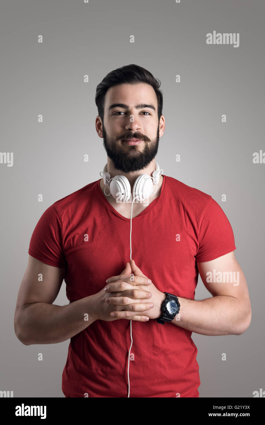 Earphones around neck hi-res stock photography and images - Alamy