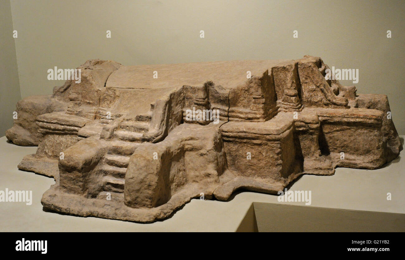 Stupa. Clay, gypsum and clay daubing. 7th-8th C. Buddhist monastery ...