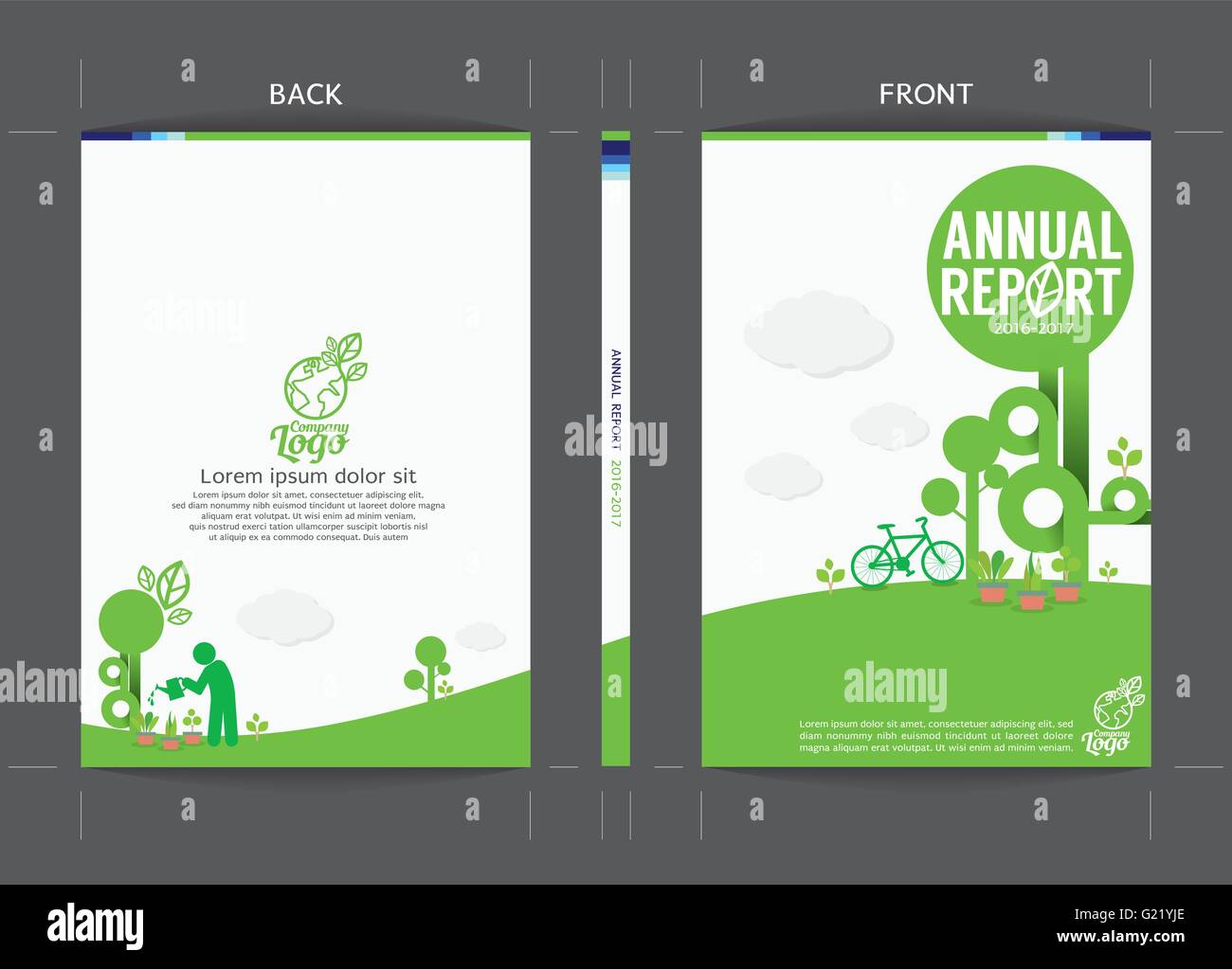 Cover page green illustration hi-res stock photography and images - Alamy