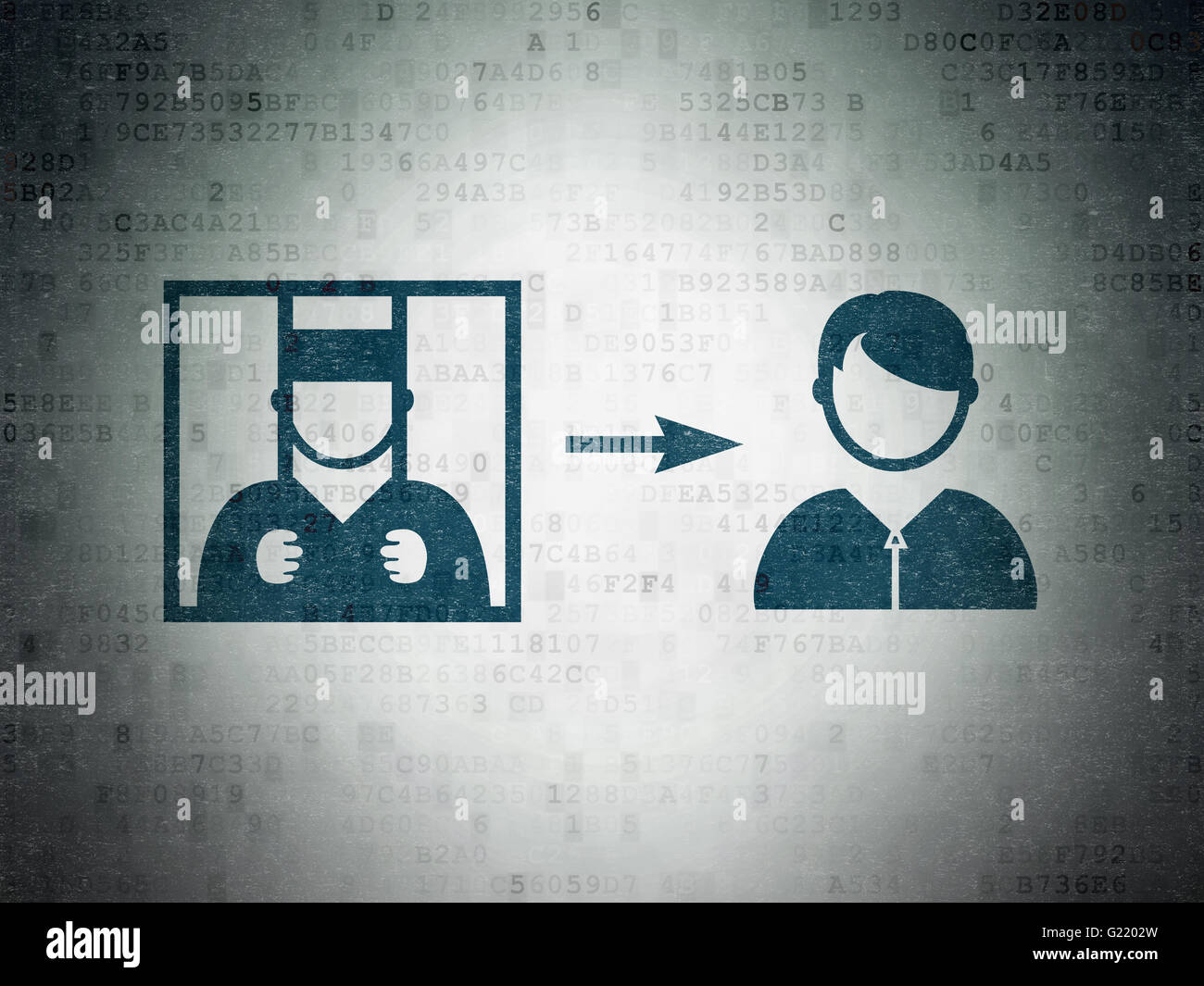 Law concept: Criminal Freed on Digital Data Paper background Stock ...