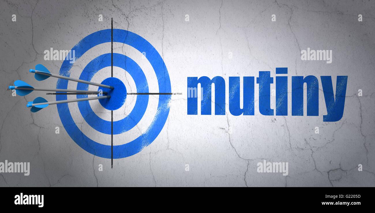 Political concept: target and Mutiny on wall background Stock Photo - Alamy