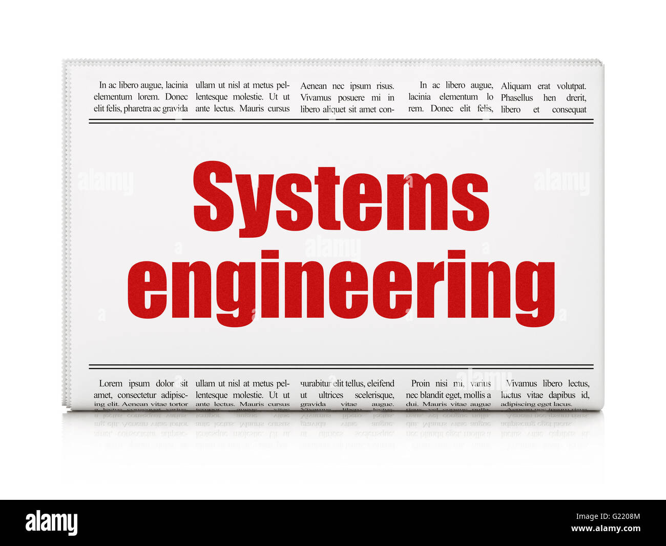 Science concept: newspaper headline Systems Engineering Stock Photo - Alamy