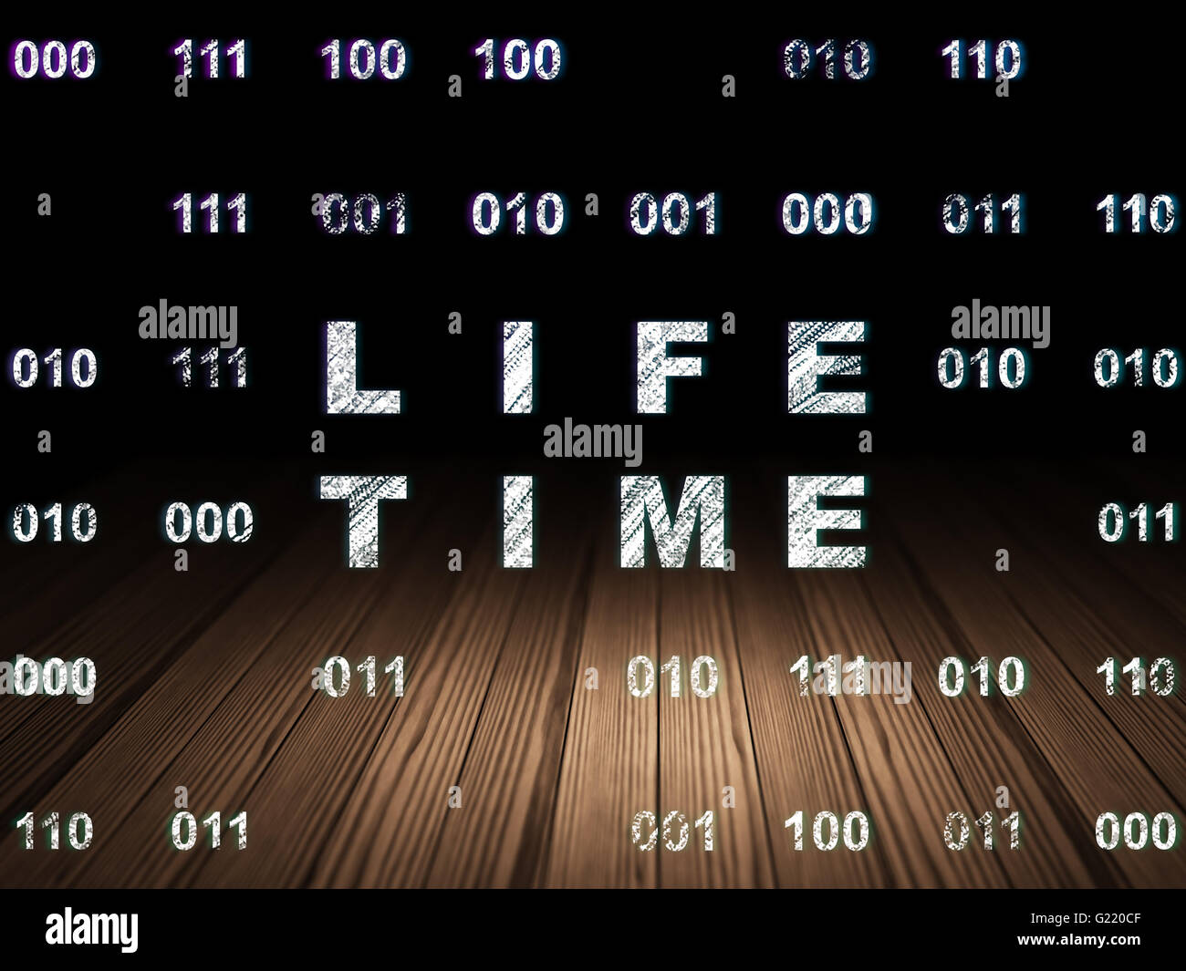 Timeline concept: Life Time in grunge dark room Stock Photo - Alamy
