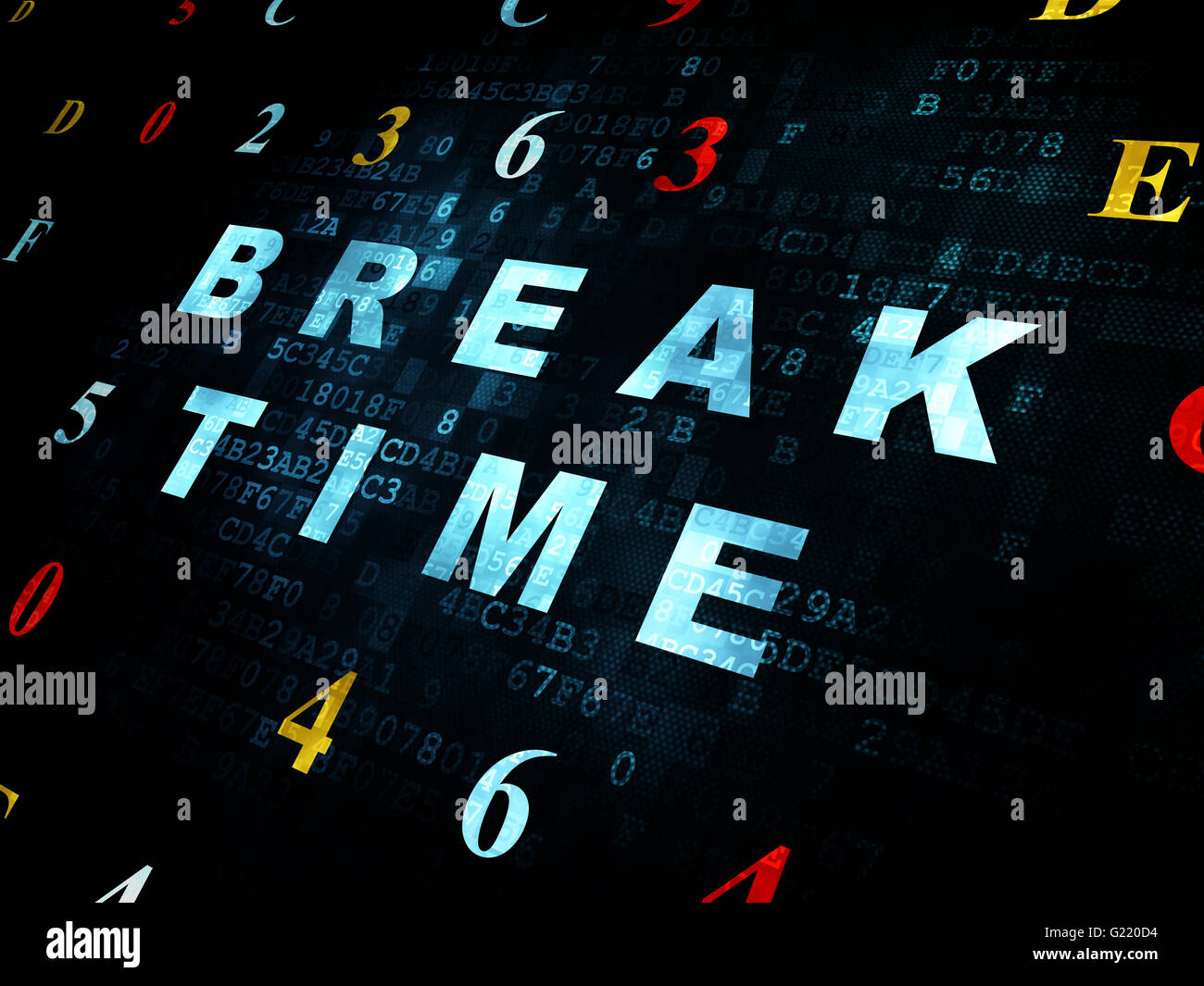 Time concept: Break Time on Digital background Stock Photo - Alamy