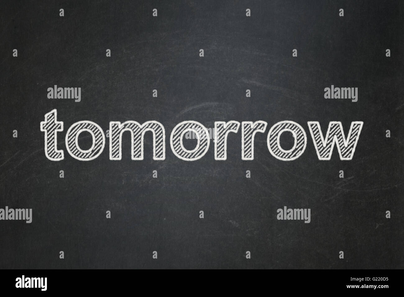Time concept: Tomorrow on chalkboard background Stock Photo - Alamy