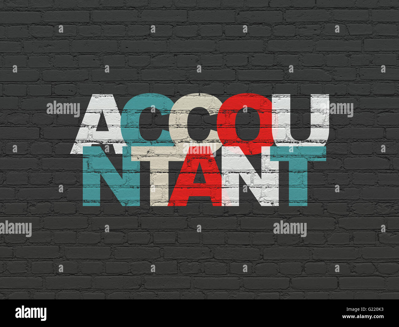 Banking concept: Accountant on wall background Stock Photo - Alamy