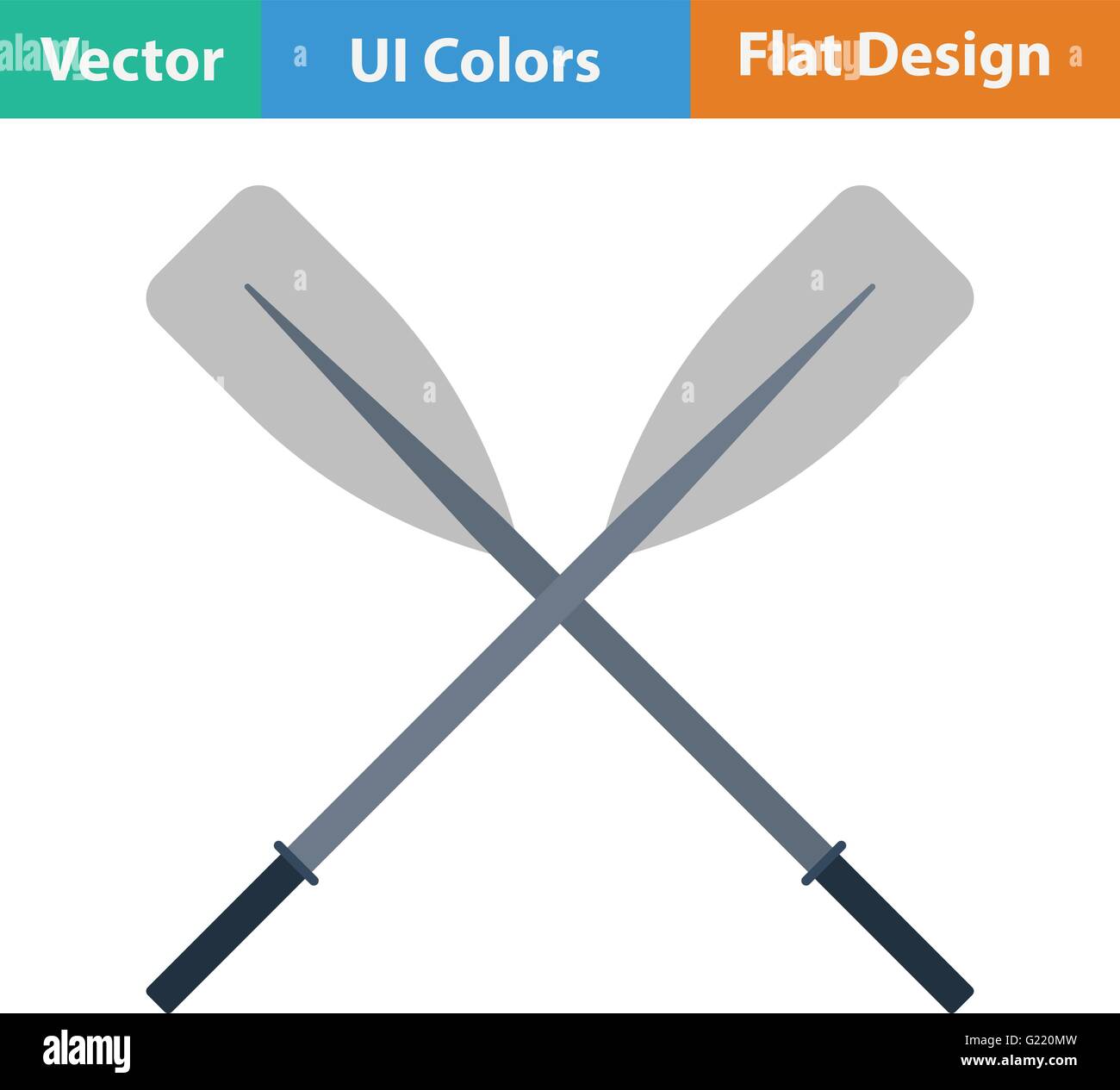 Flat design icon of boat oars in ui colors. Vector illustration Stock ...