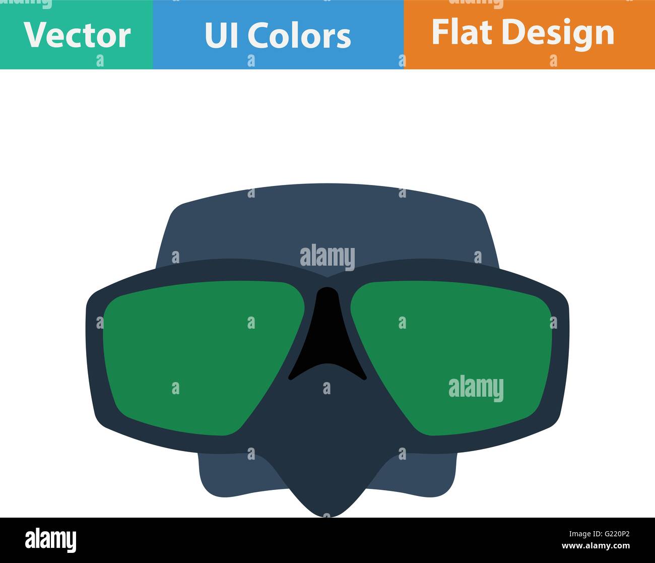 Flat design icon of scuba mask in ui colors. Vector illustration Stock ...