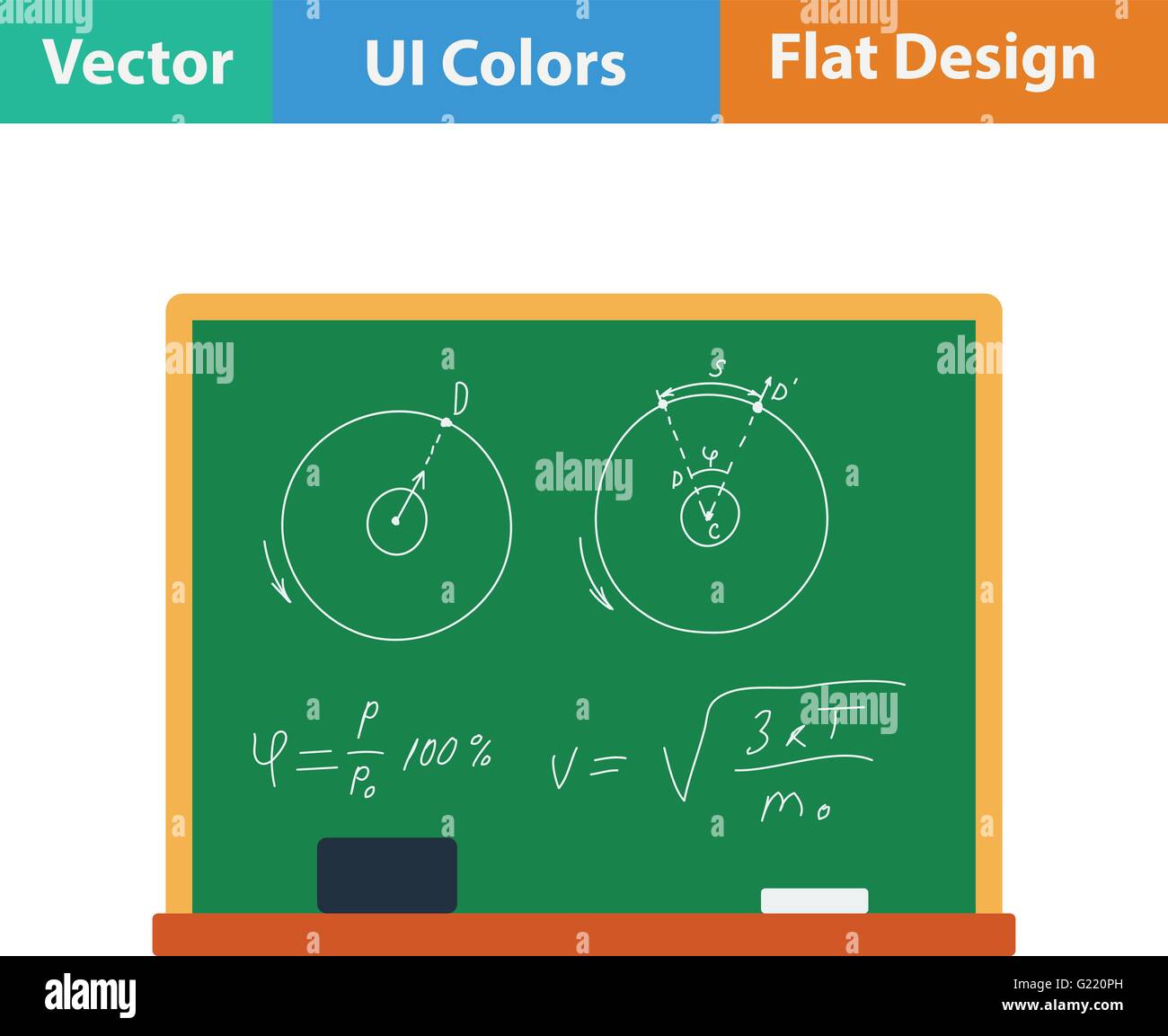 Flat design icon of Classroom blackboard in ui colors. Vector ...