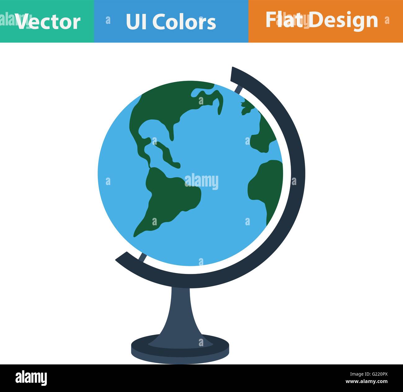 Flat design icon of Globe in ui colors. Vector illustration Stock ...