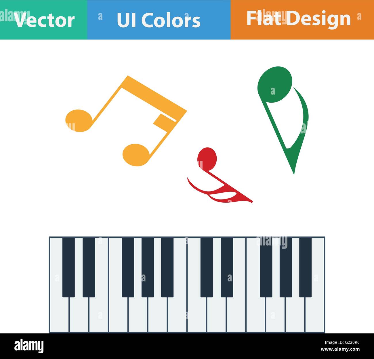 Flat design icon of Piano keyboard in ui colors. Vector illustration ...