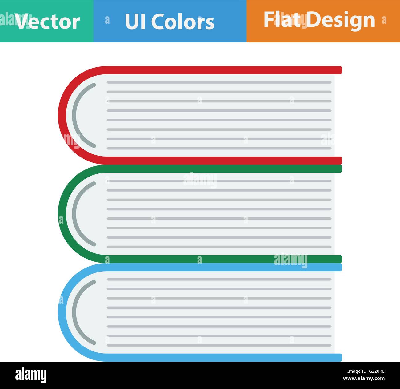 Flat design icon of Stack of books in ui colors. Vector illustration ...