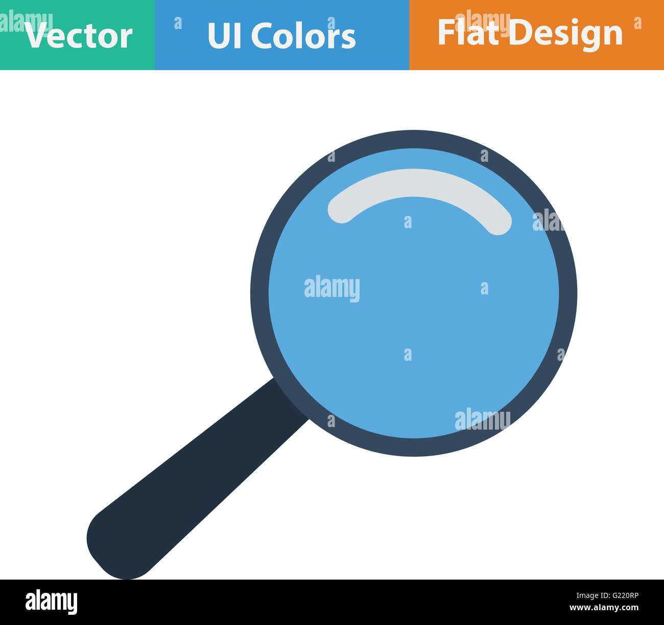 Flat design icon of magnifier in ui colors. Vector illustration Stock ...