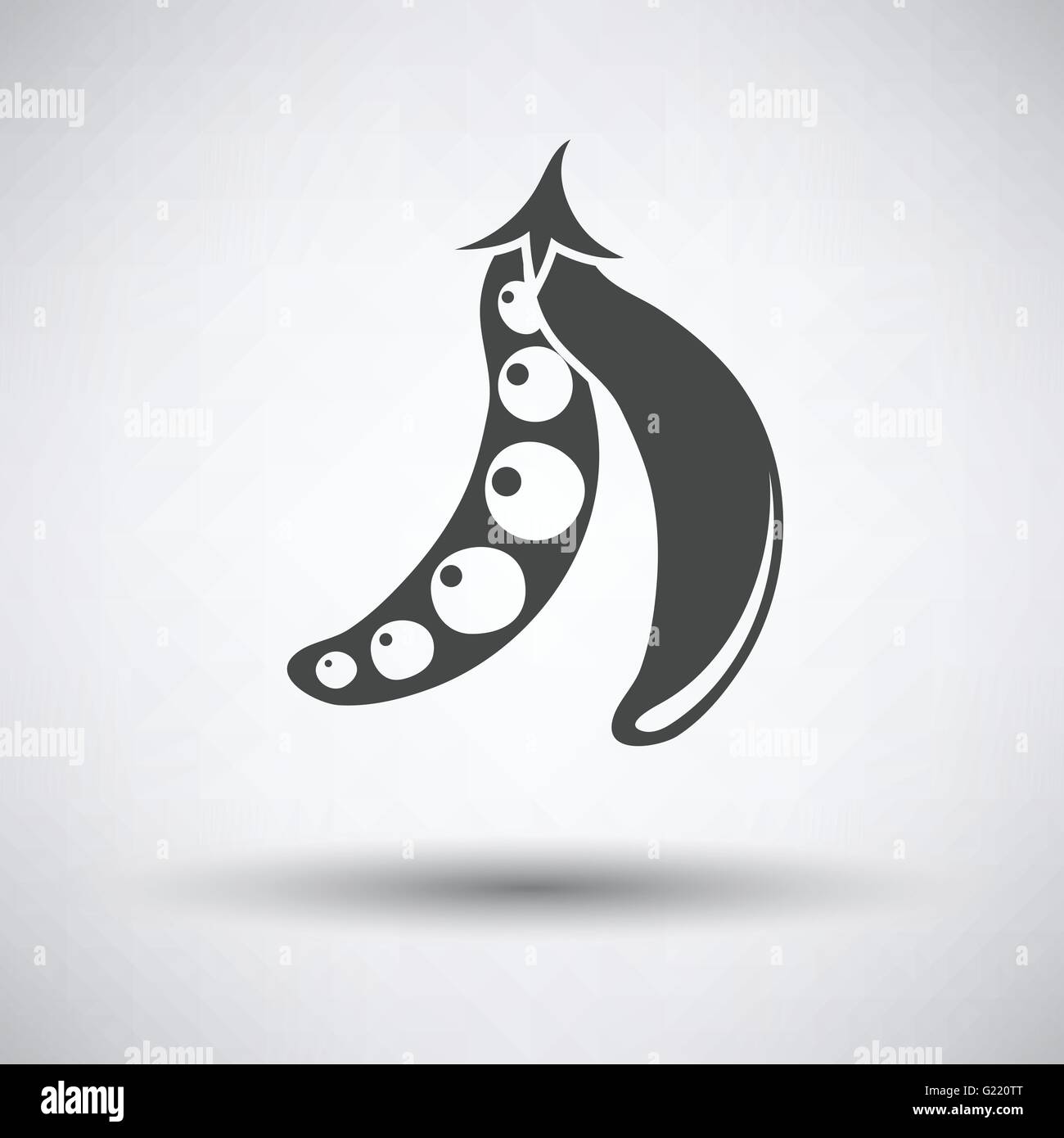 Pea icon on gray background with round shadow. Vector illustration ...