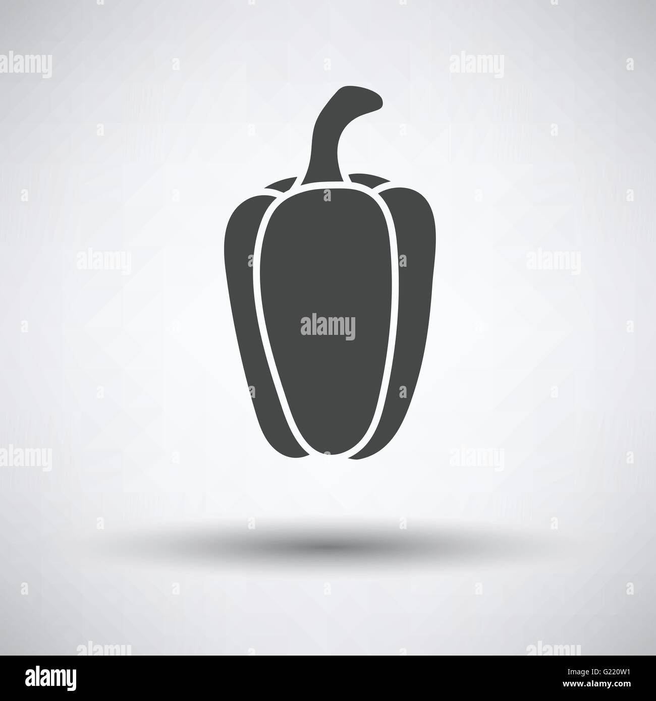 Pepper icon on gray background with round shadow. Vector illustration ...