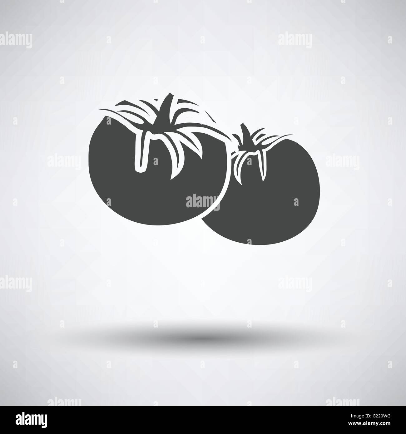 Tomatoes icon on gray background with round shadow. Vector illustration ...