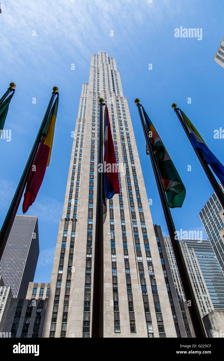 NEW YORK, USA - APRIL 21, 2016: Building of the Rockefeller Center. The ...