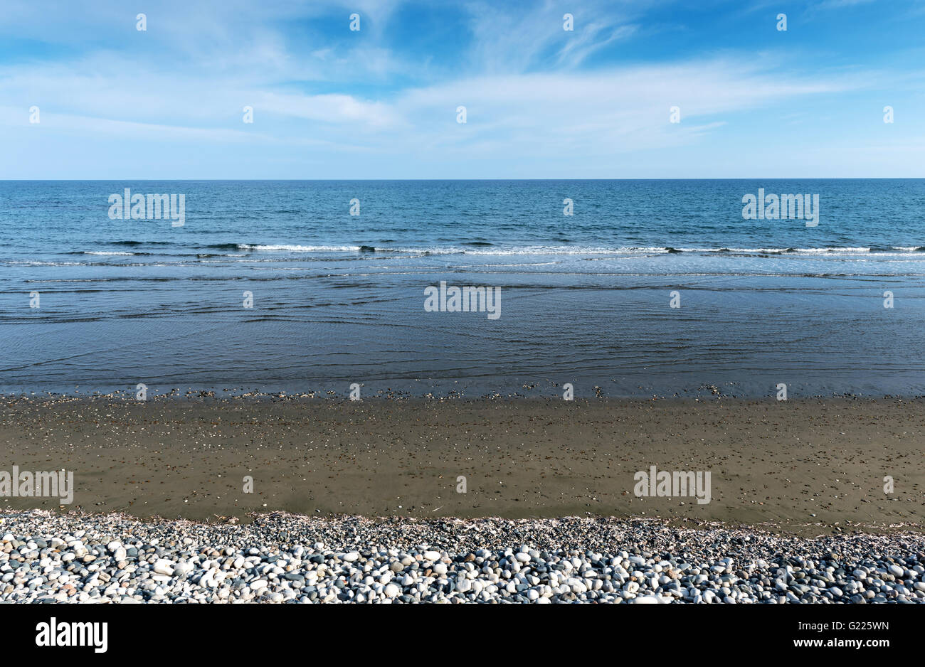 Land Sea and ocean peaceful and serene background Stock Photo - Alamy