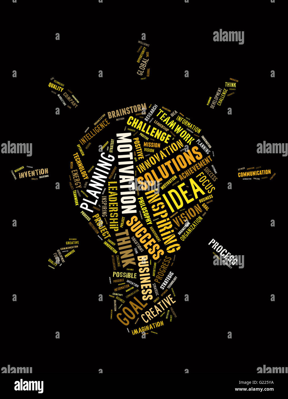 Light Bulb Idea, word cloud concept on black background Stock Photo - Alamy