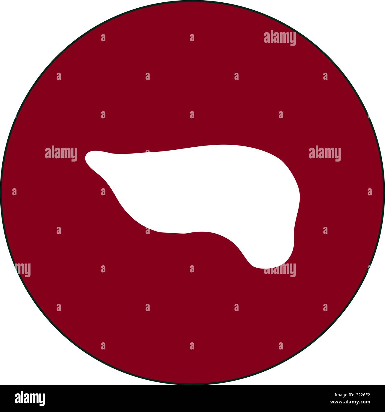 Color icon representing an outline of the human liver Stock Vector ...