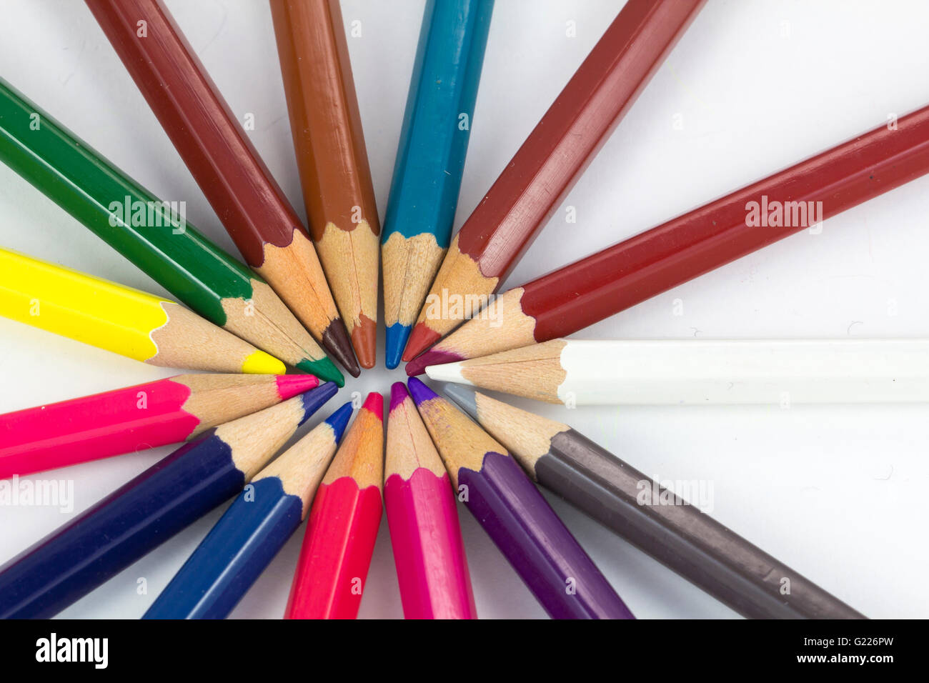 Colorful pencils in a composition Stock Photo - Alamy