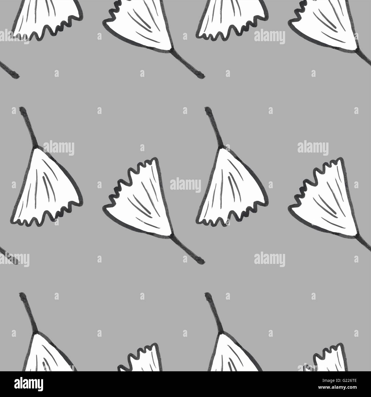 Ginkgo biloba pattern seamless. Silhouette of ginko leaves Stock Vector ...