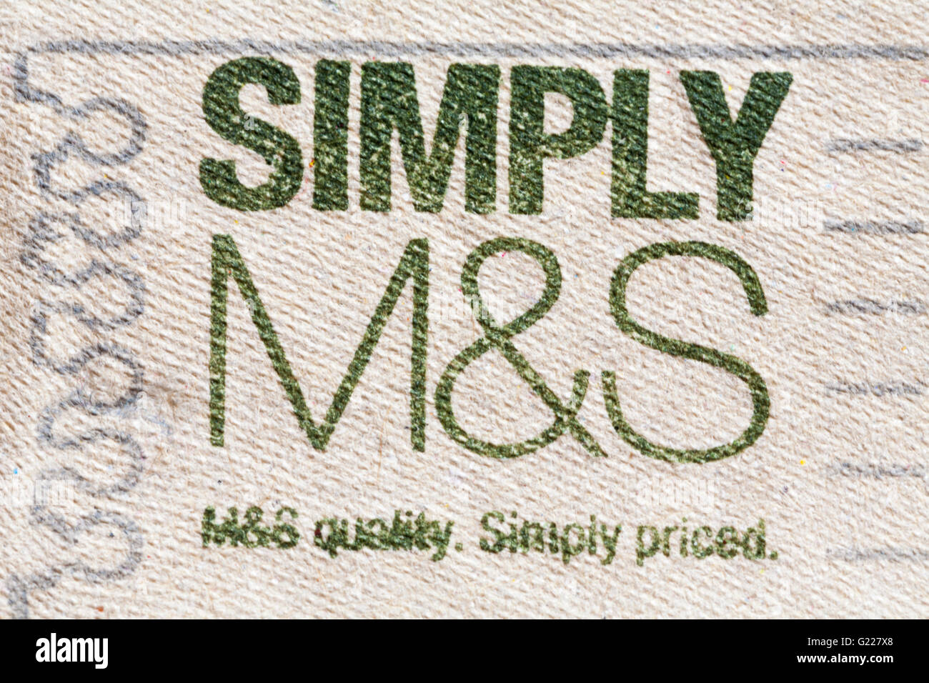 Simply M&S M&S quality Simply priced - information on carton of Marks ...