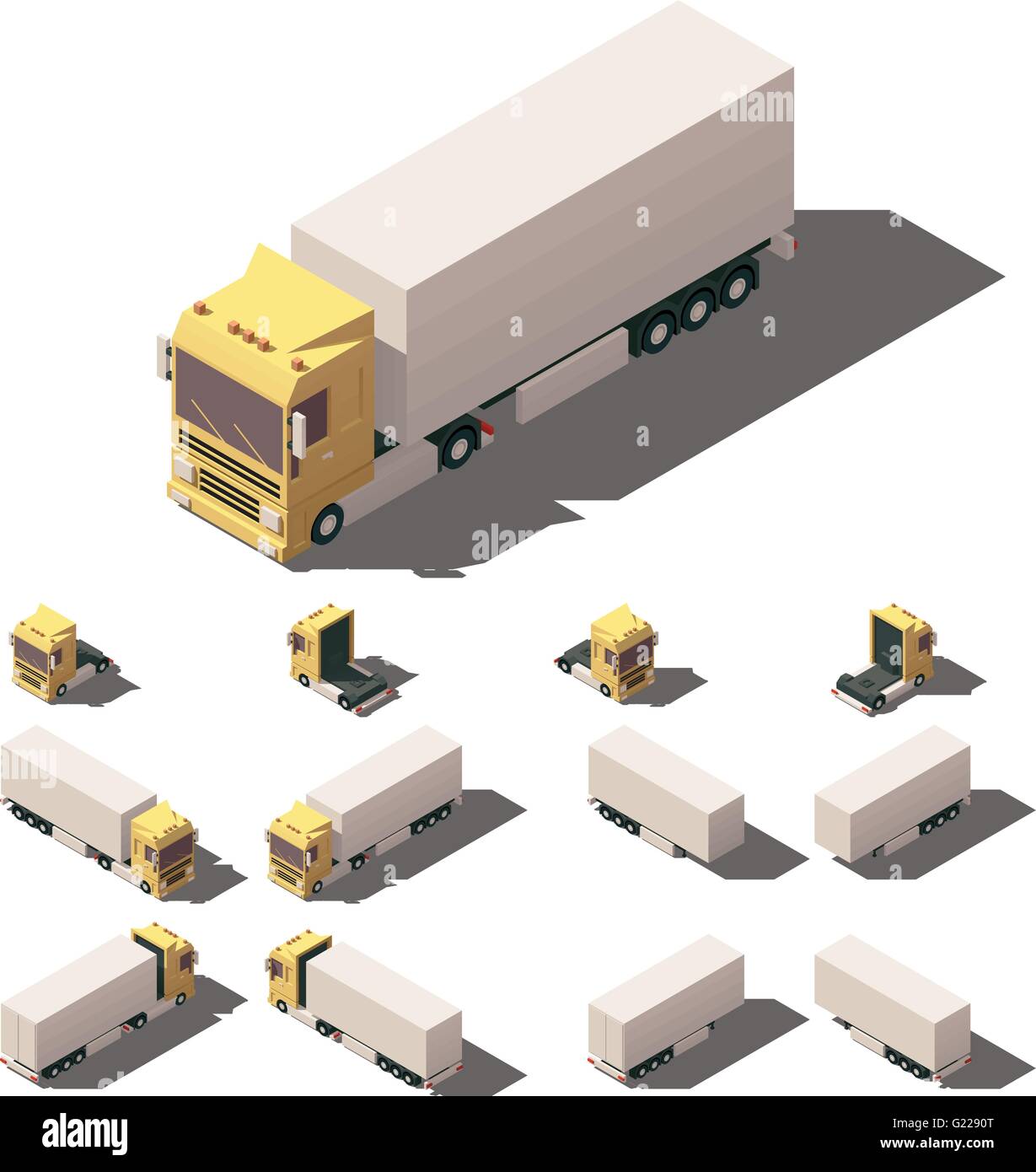 Semi tractor trailer rear Stock Vector Images - Alamy