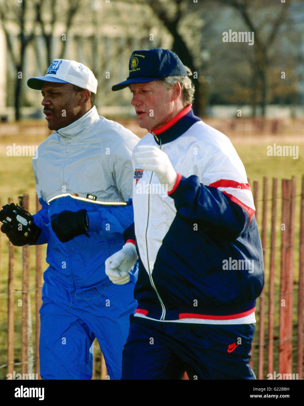 Clinton running secret service hi-res stock photography and images - Alamy