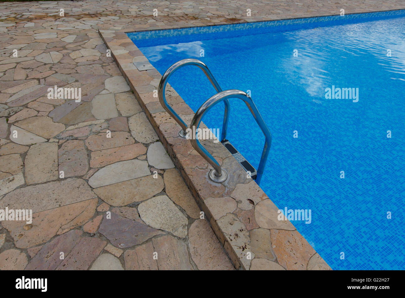 Swimming pool. Blue spa swimming pool with clean water Stock Photo - Alamy