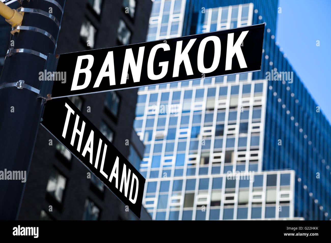 Thai Street Signs Stock Photo - Alamy