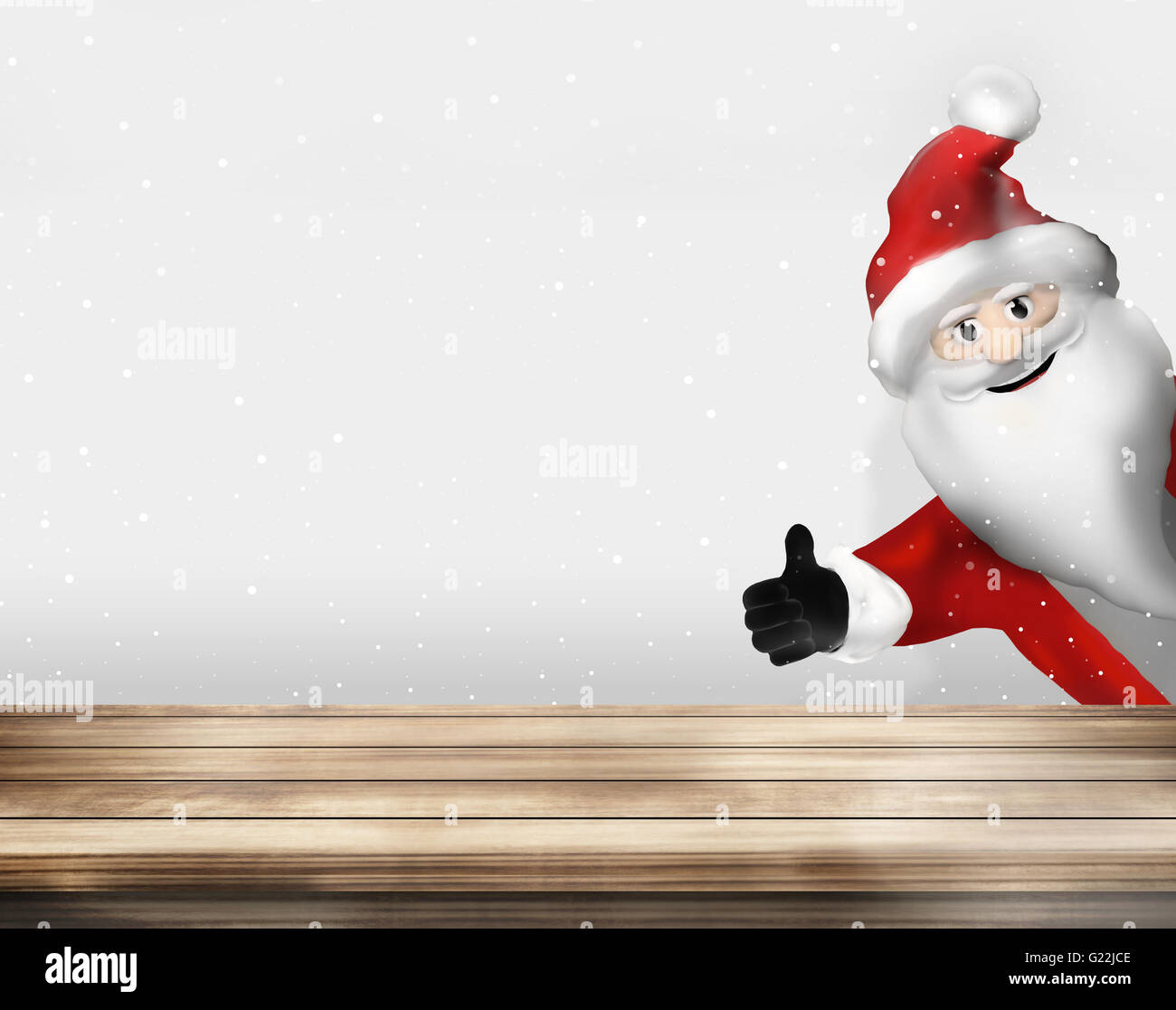 Christmas wood desk Santa Claus Stock Photo - Alamy