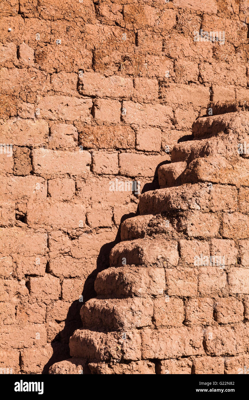 Adobe brick walls in the Andean village of Misminay, Peru Stock Photo ...