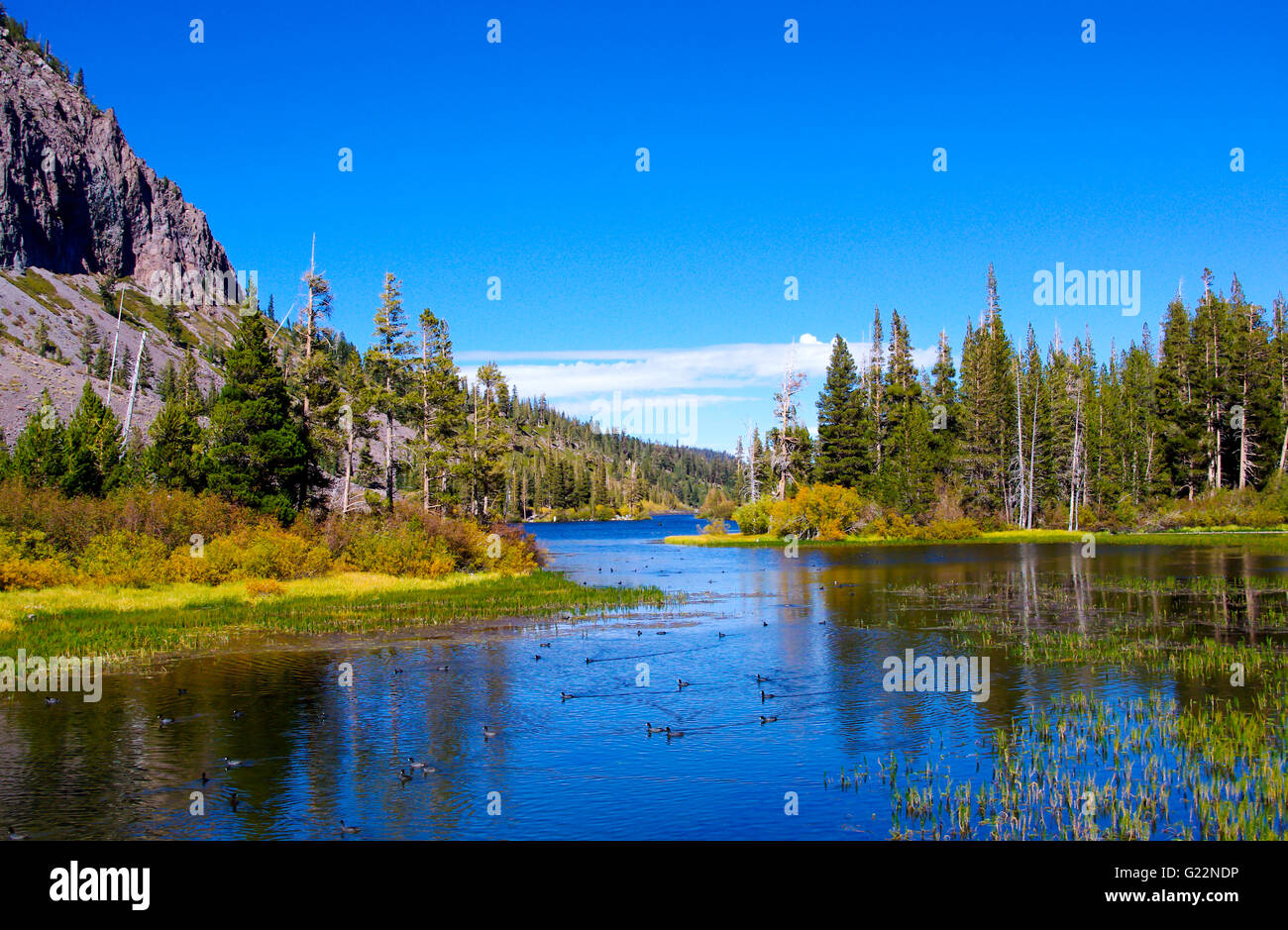 Twin Lakes in the fall Mammoth lakes California Stock Photo - Alamy
