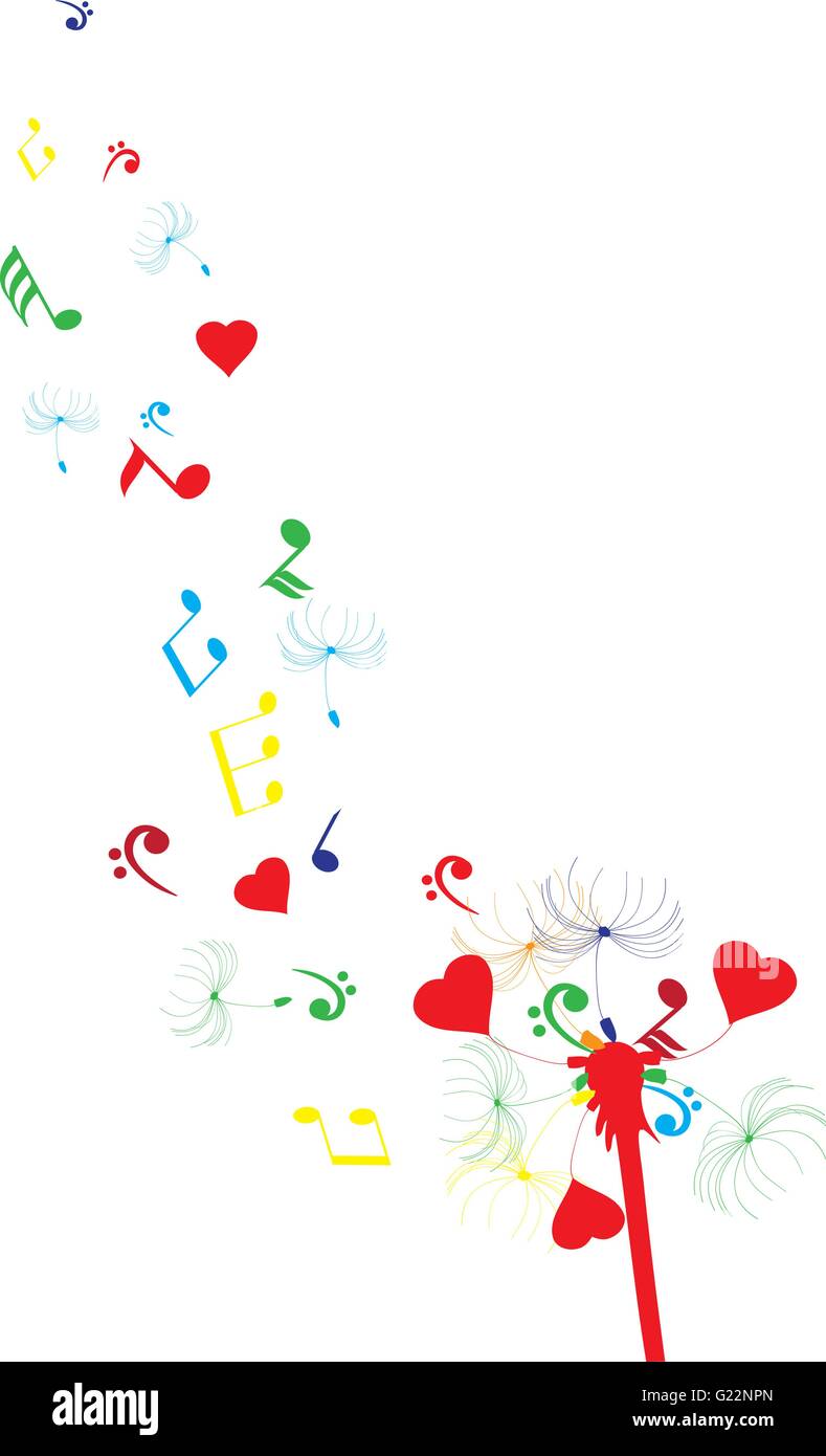 Red hearts and music notes Stock Vector Images - Alamy