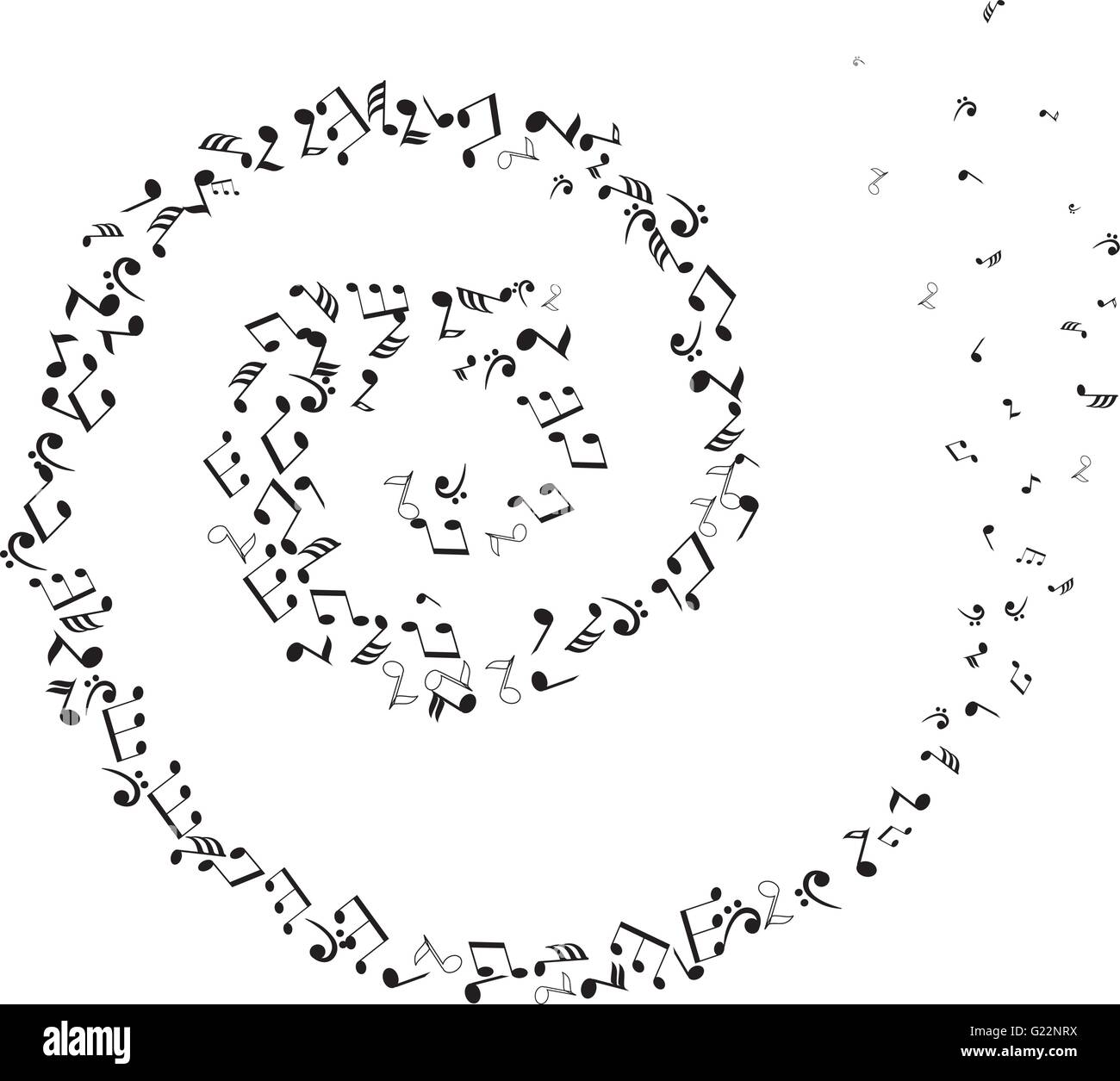 vector illustration of musical notes swirl background Stock Vector ...