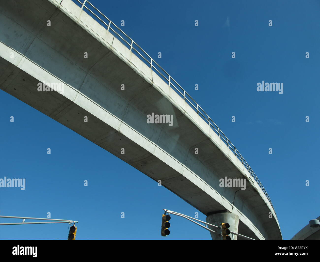 New York, elevated concrete railway (Airtrain) connecting JFK ...