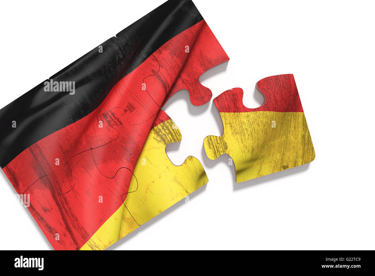 3d rendering of isolated puzzle Germany flag on white background Stock ...