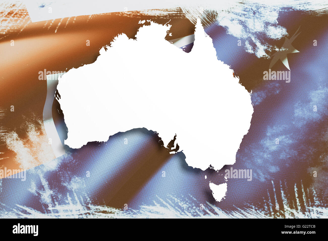 3d rendering of an Australia map and flag Stock Photo - Alamy