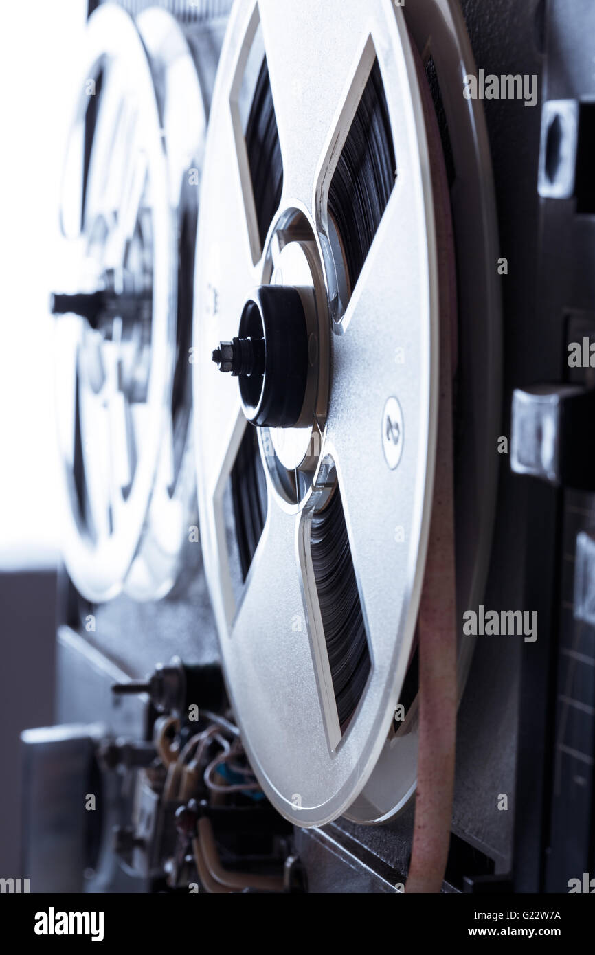 Old reel tape recorder in toning closeup Stock Photo - Alamy