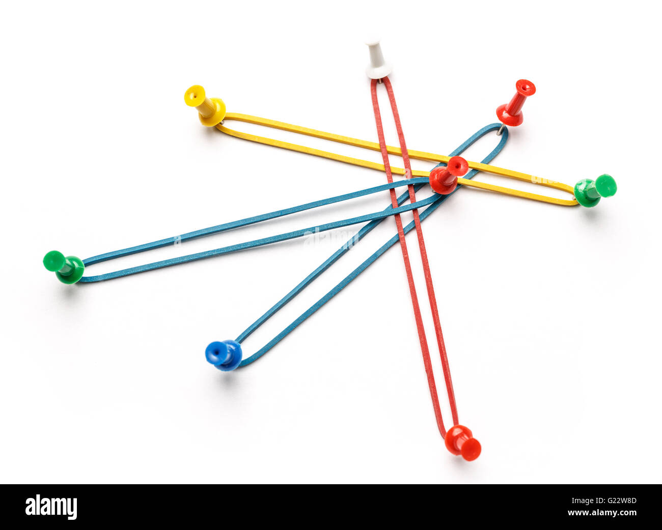 Colorful paper pins attached to white paper Stock Photo - Alamy