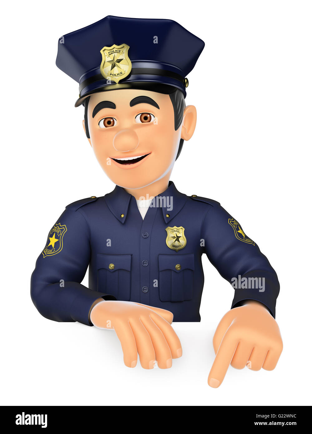 Police officer pointing finger hi-res stock photography and images - Alamy