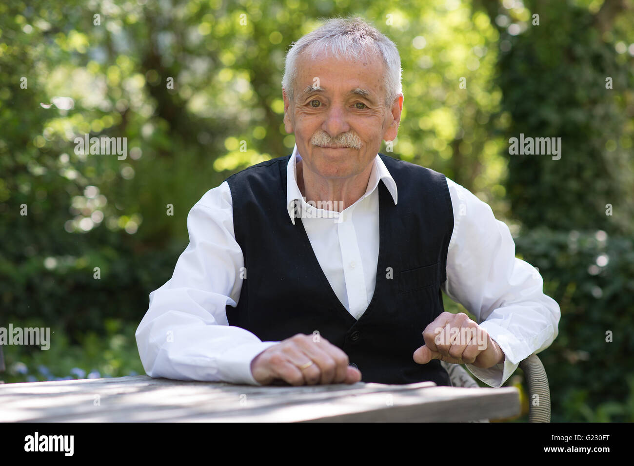 Goettingen, Germany. 09th May, 2016. German writer Guntram Vesper poses ...