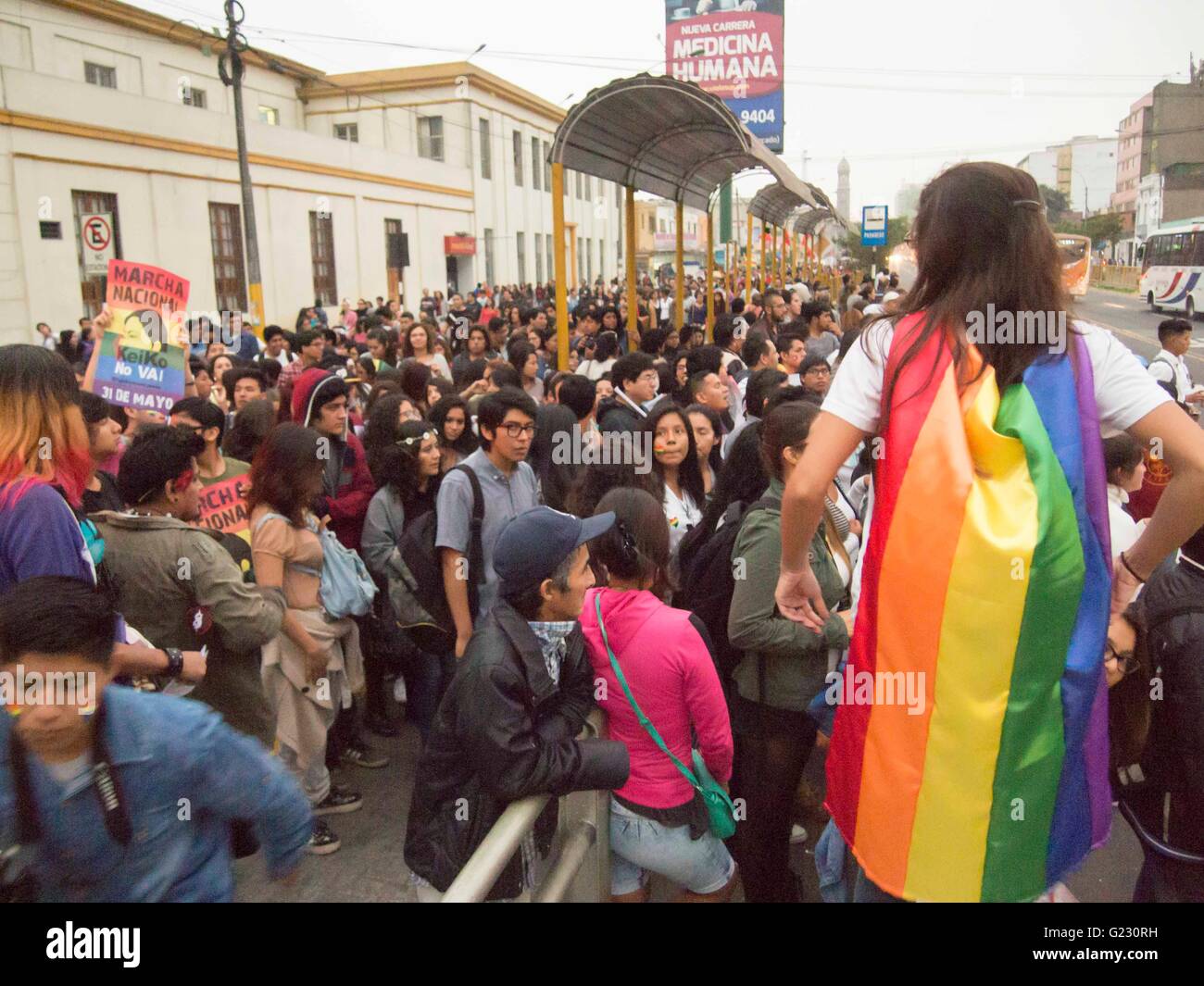 Lima, Peru. 21st May, 2016. Thousands of people took to the streets of ...