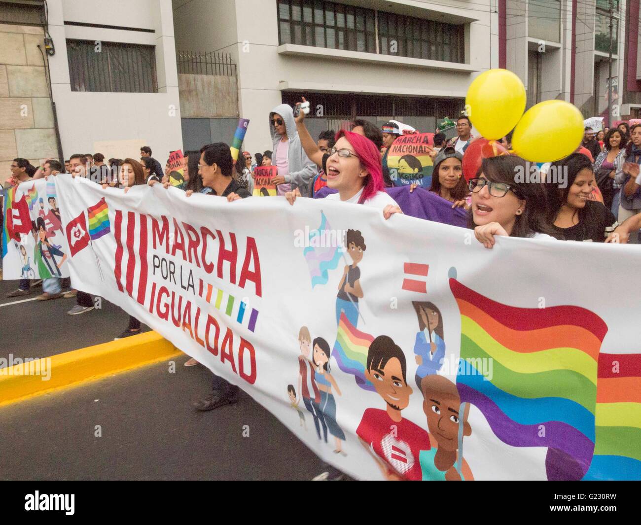 Lima, Peru. 21st May, 2016. Thousands of people took to the streets of ...