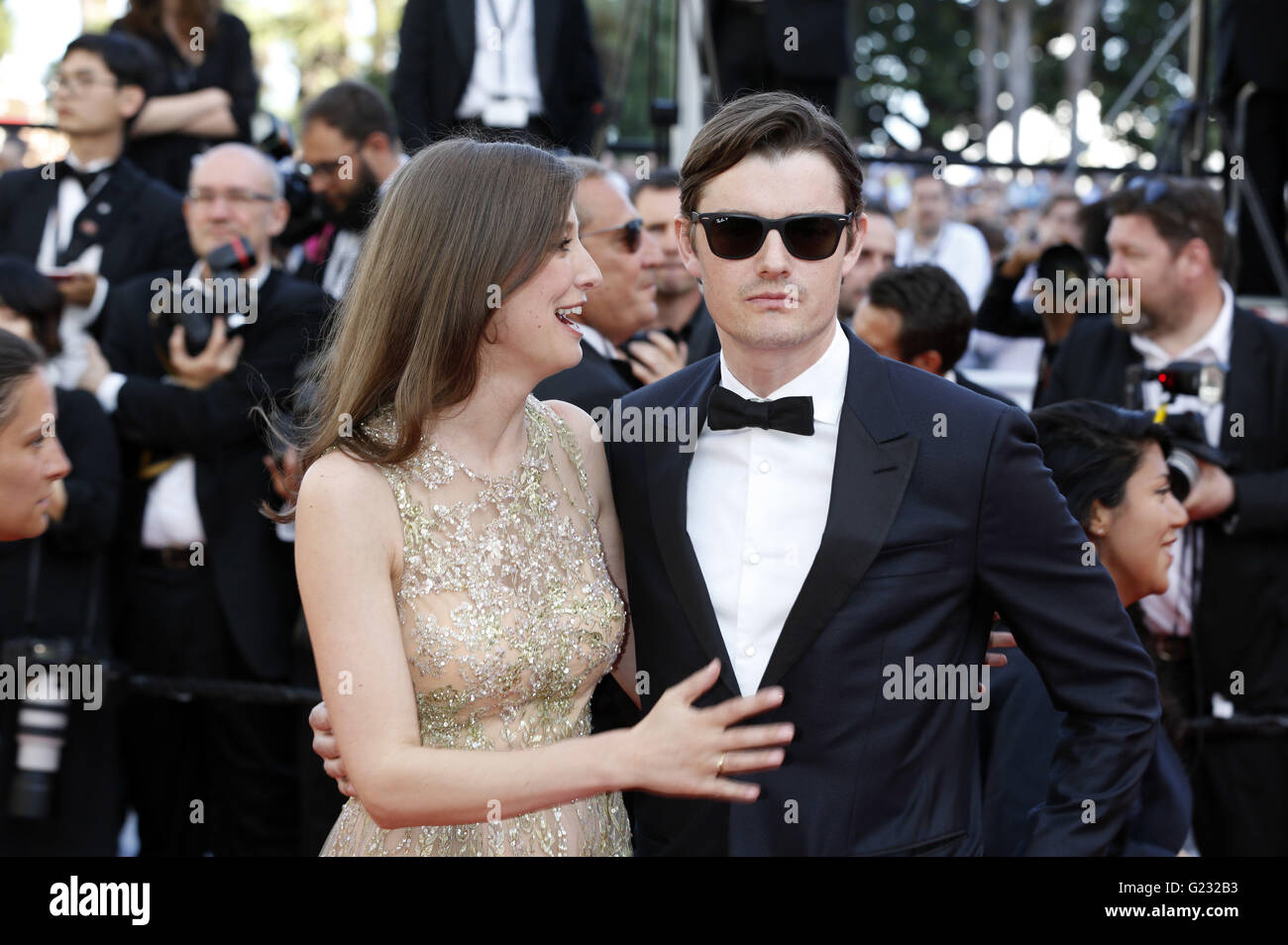 Alexandra Maria Lara and Sam Riley attending the 'Elle' premiere during ...