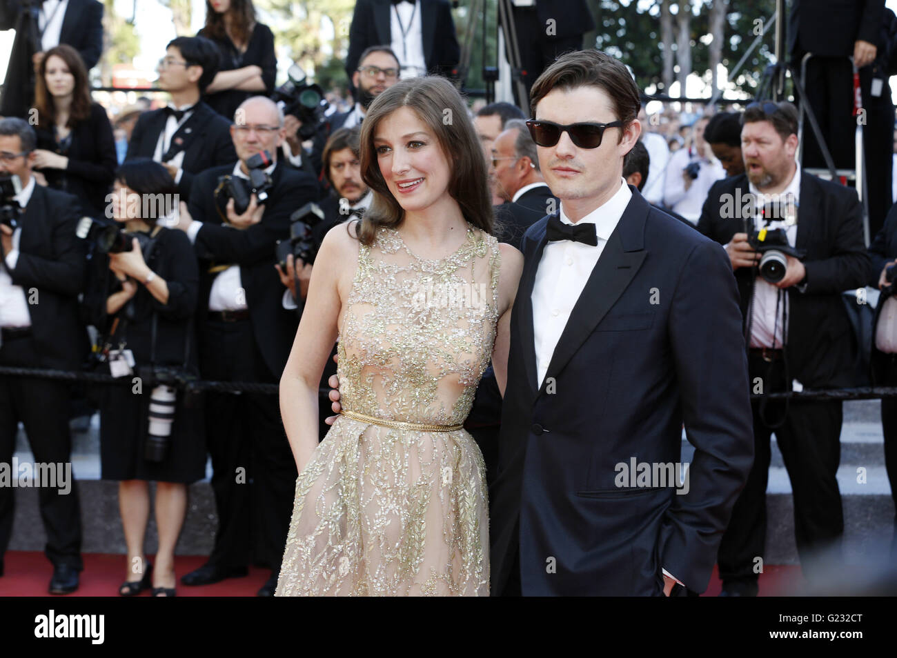Alexandra Maria Lara and Sam Riley attending the 'Elle' premiere during ...