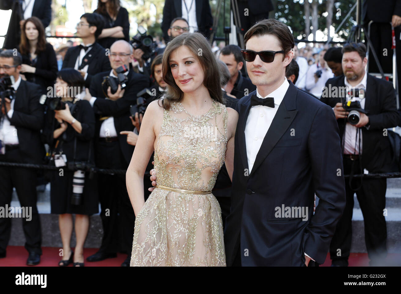 Alexandra Maria Lara and Sam Riley attending the 'Elle' premiere during ...