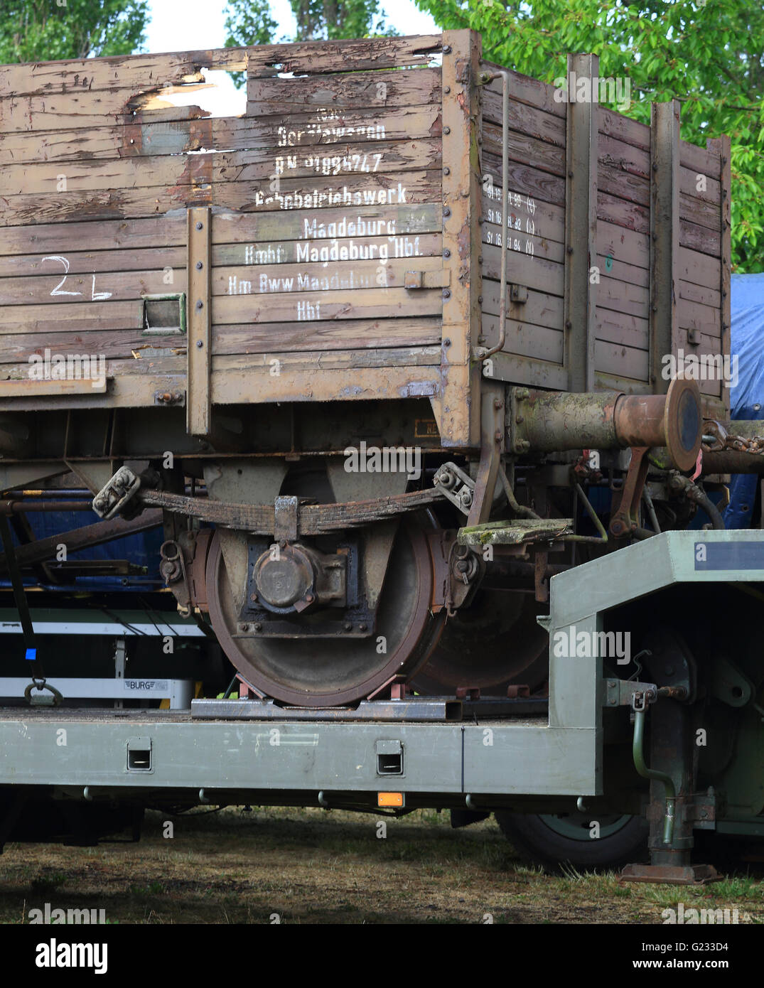 Strassfurt, Germany. 23rd May, 2016. The wheels can be seen on an 80 ...